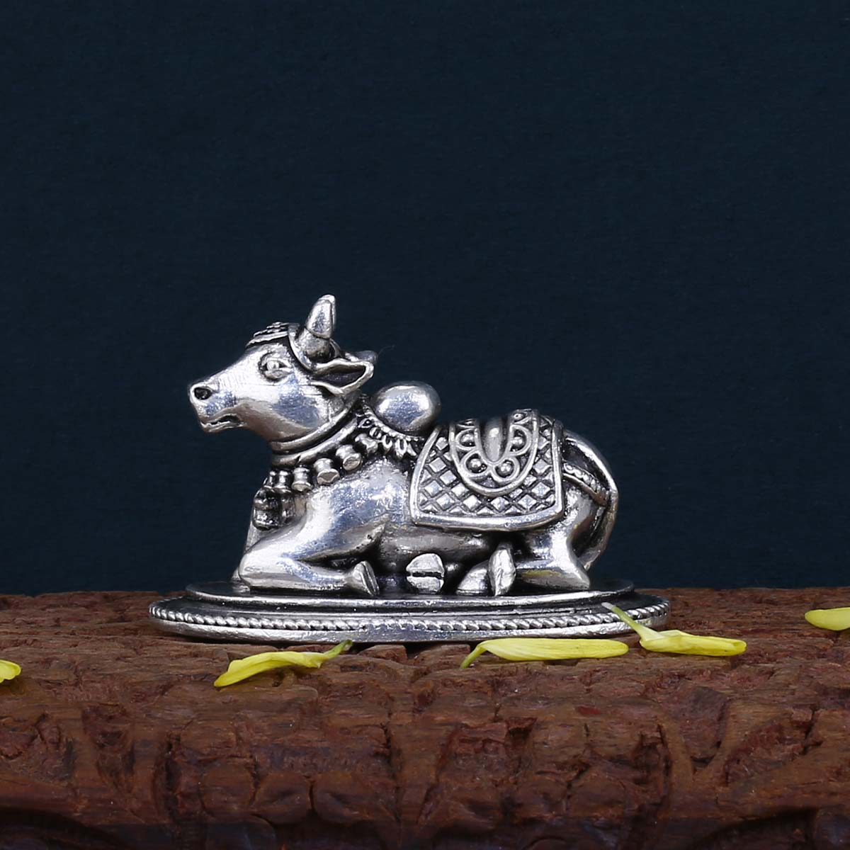 Buy Nandhi 3D Solid Idol | 925 Pure Silver God Idols Online - Shobitam