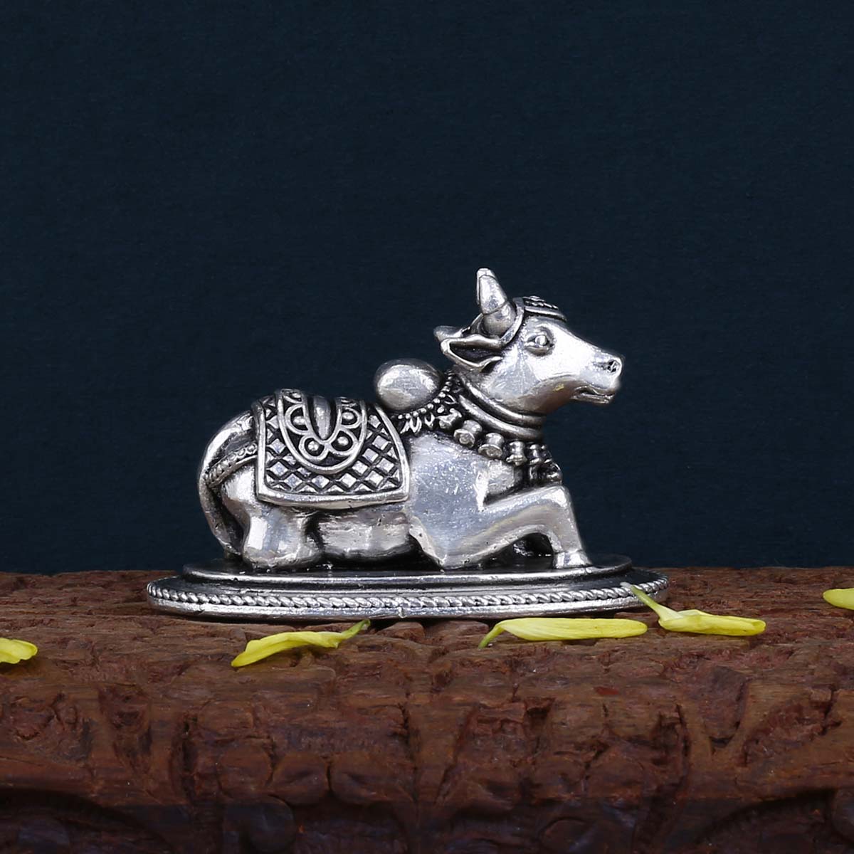 Buy Nandhi 3D Solid Idol | 925 Pure Silver God Idols Online - Shobitam