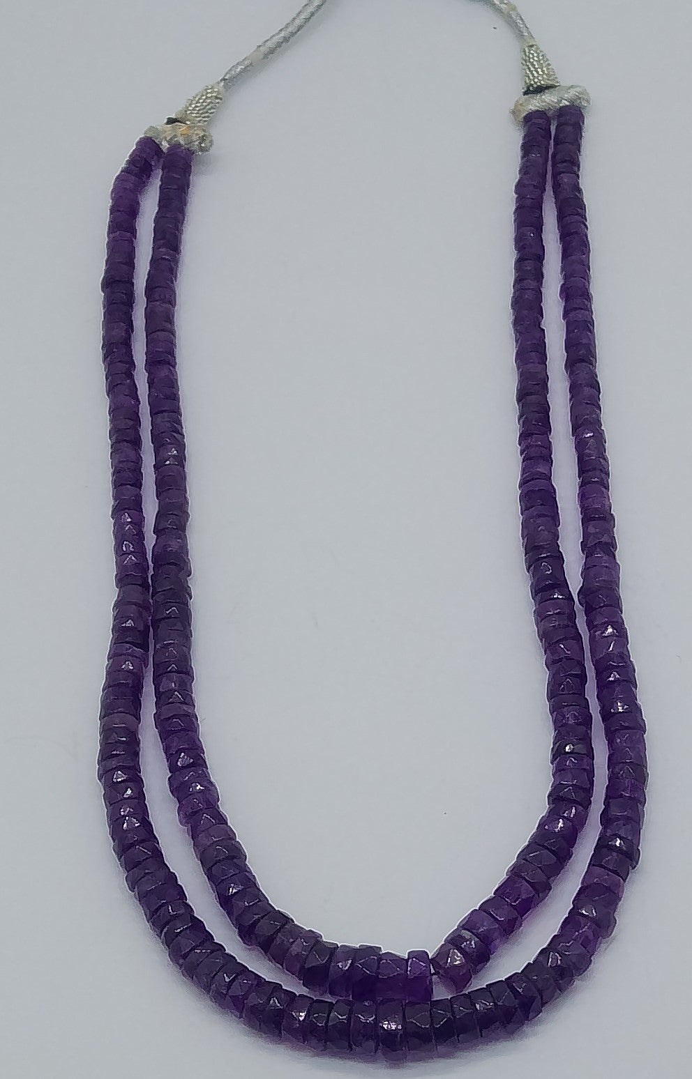 Pure 2 Strands Amethyst Necklace in Faceted Stones - Shobitam