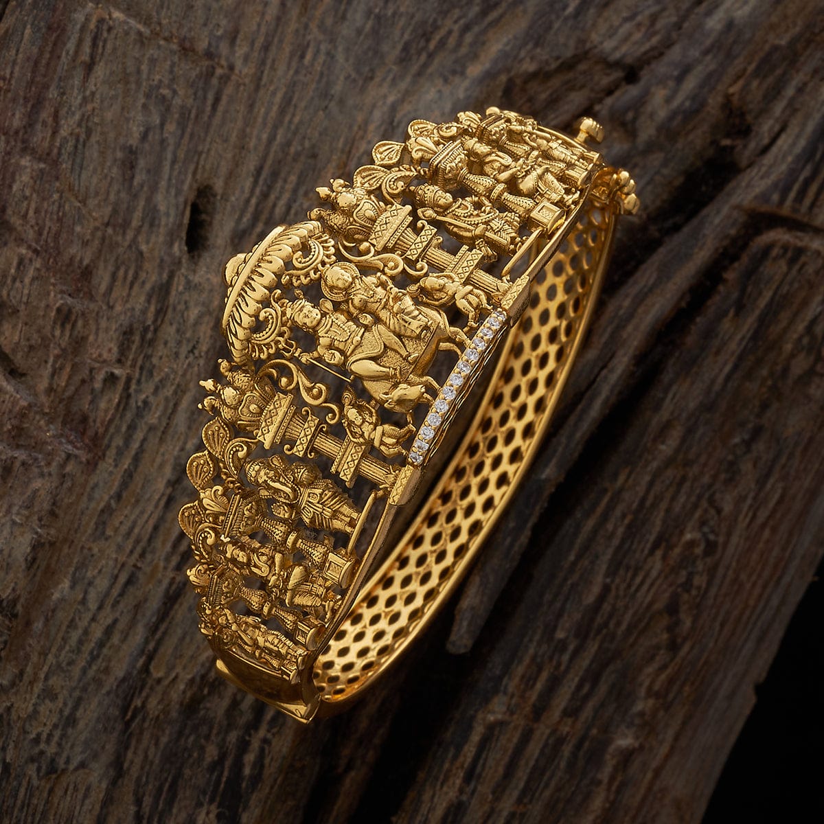 Pure 92.5 Silver, Oxidized Gold Plated 3D Kailash Darbar Adjustable Ka ...